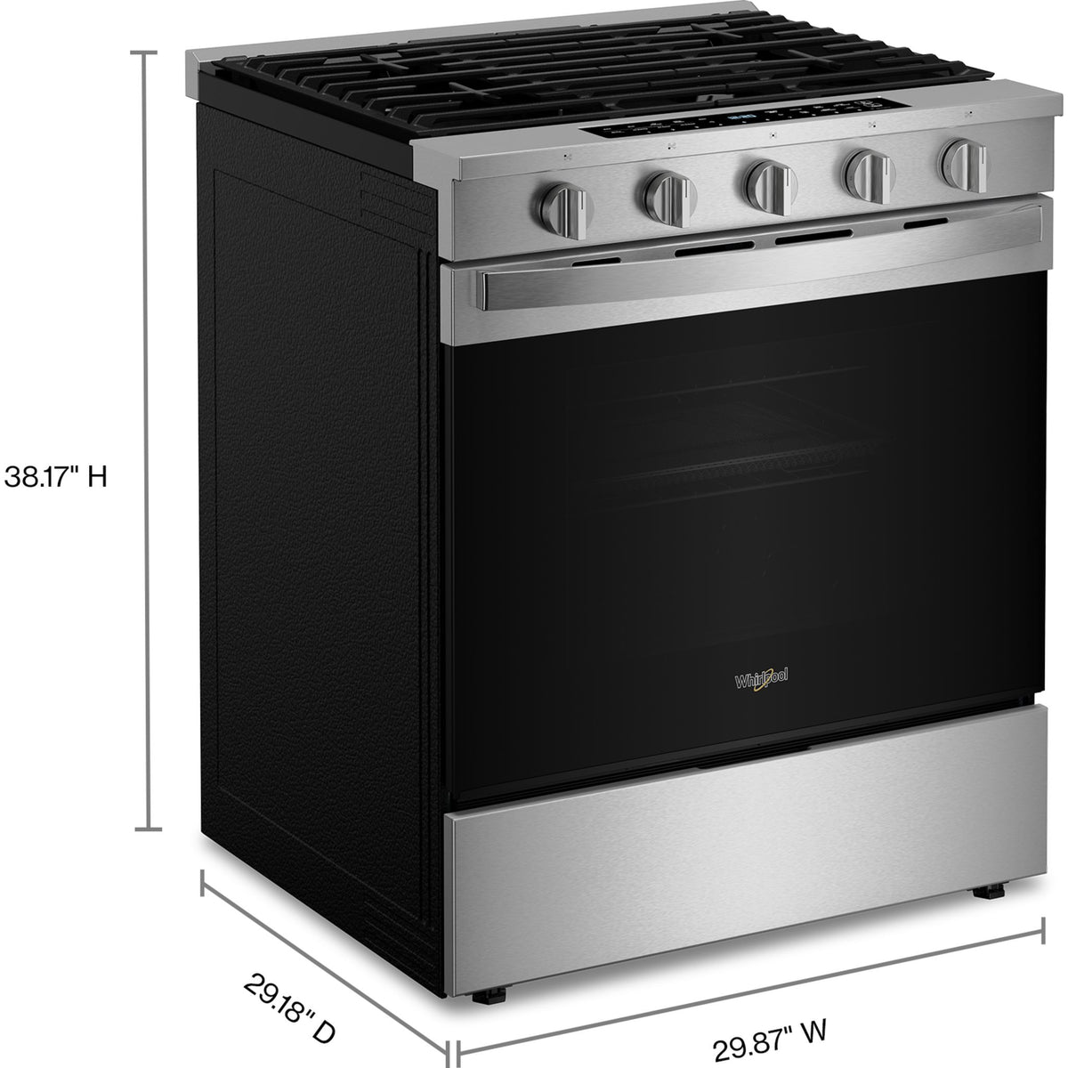 Whirlpool 30" Gas Range (WSGS7530RZ) - Fingerprint Resistant Stainless ...